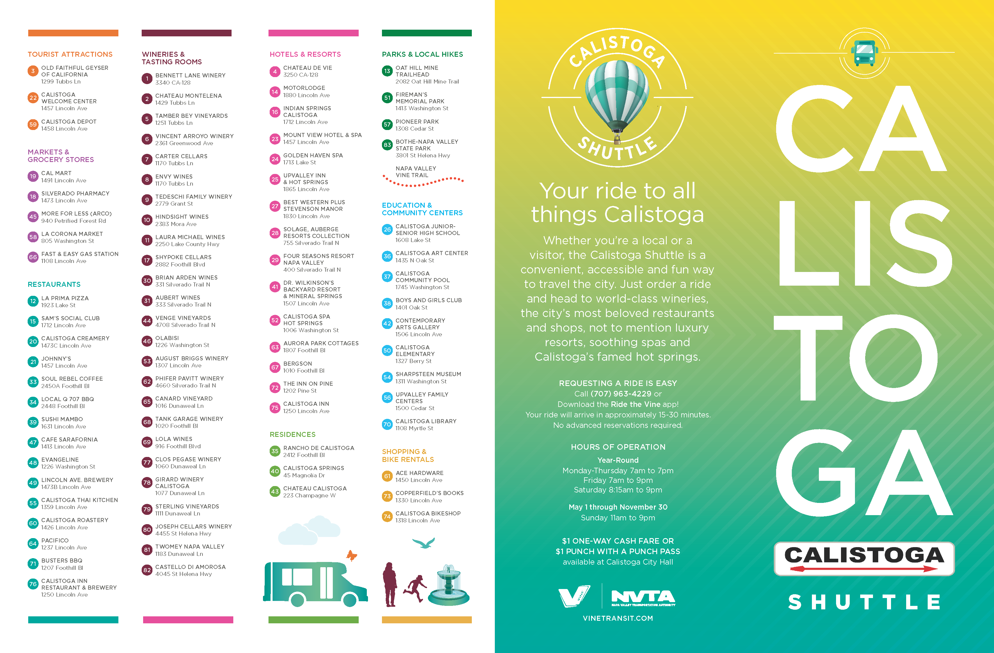 Calistoga Shuttle – The Vine